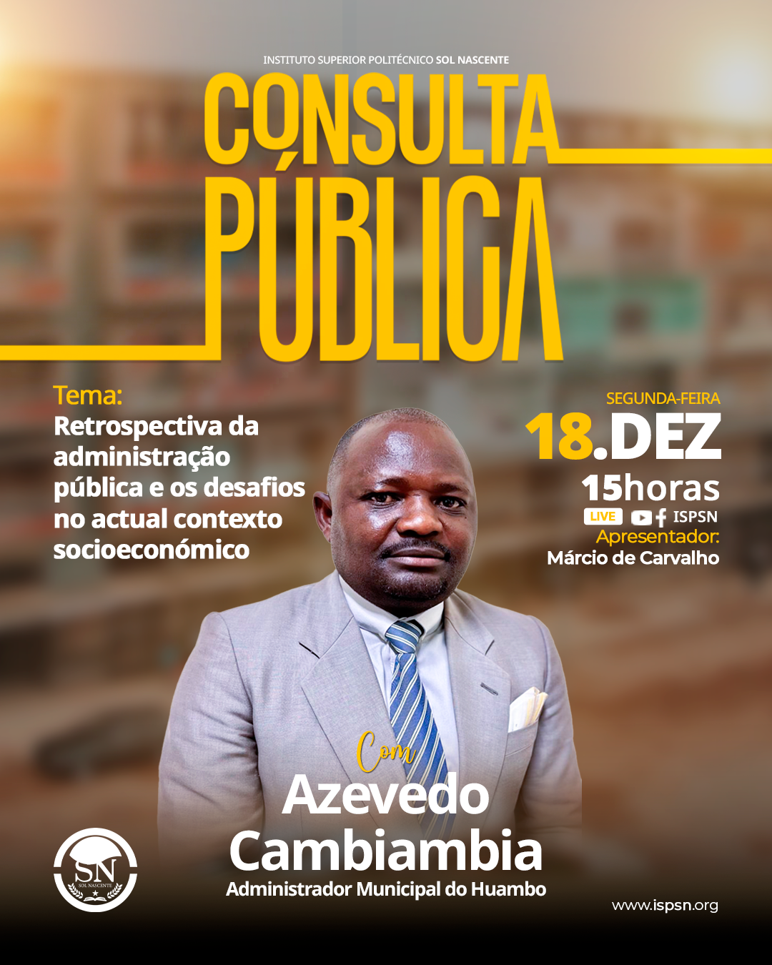 ADMINISTRAÇÃO PÚBLICA NO HUAMBO - O ISPSN Entrevista o Engenheiro ...