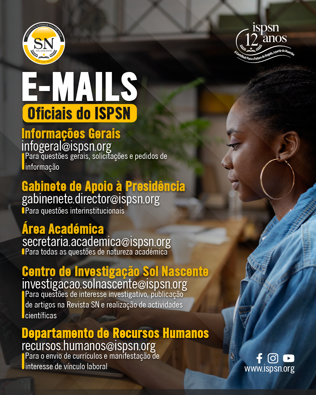 E-MAILS OFICIAIS DO ISPSN | ISPSN